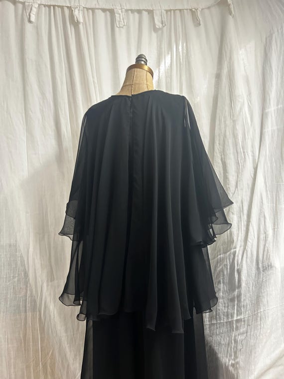 RARE Jean Varon 1960s Sheer Gala Dress with Cape - Gem