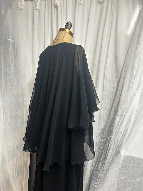 RARE Jean Varon 1960s Sheer Gala Dress with Cape - Gem