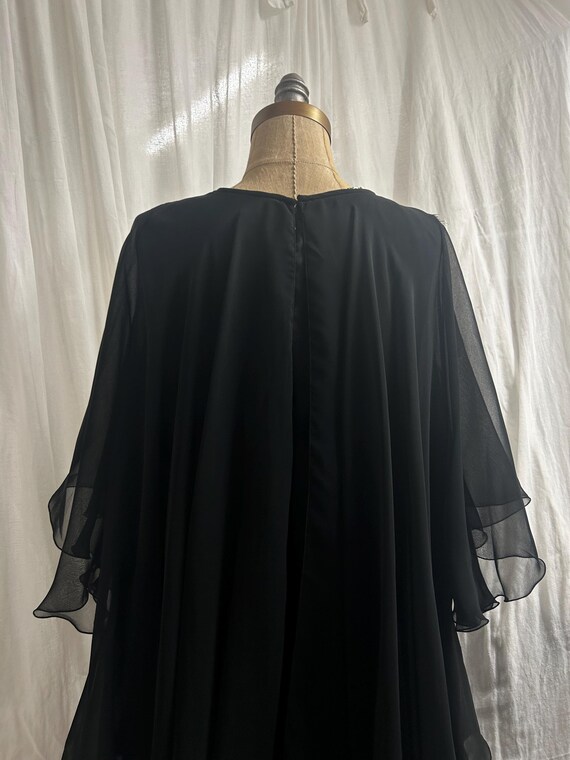 RARE Jean Varon 1960s Sheer Gala Dress with Cape - Gem