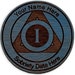 Personalized AA Medallion. Blue Stained Sapele Wood Alcoholics ...