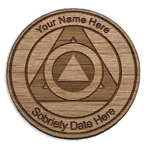 AA Anniversary Token, Personalized Alcoholics Anonymous Birthday Coin ...