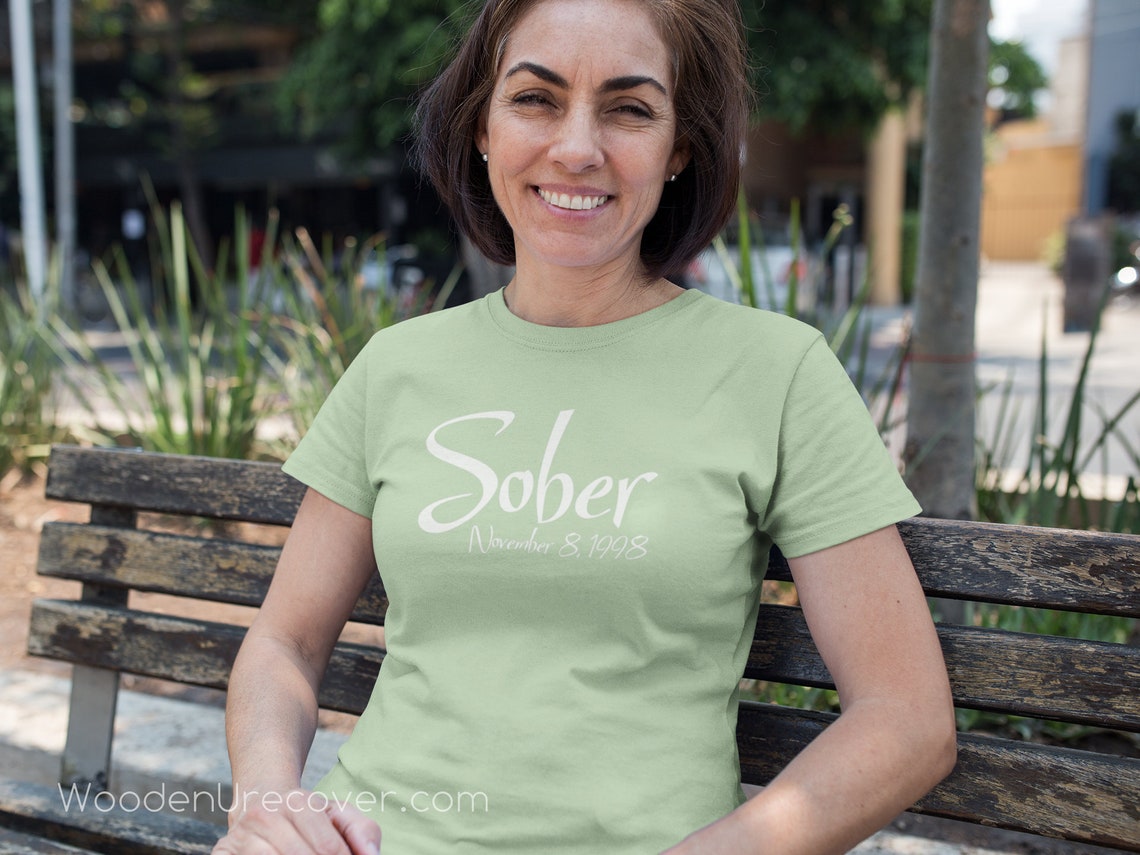 Custom Sobriety Date T-shirt for Men and Women in AA, Recovery T-shirt ...