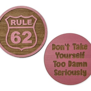 AA Rule 62 Token | Double Sided Wooden Alcoholics Anonymous Medallion ...