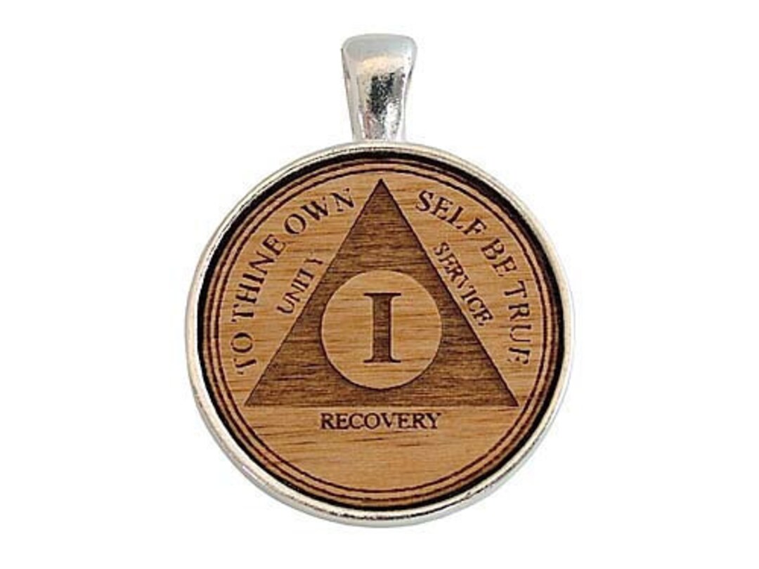 AA Anniversary Pendant, Silver Alcoholics Anonymous Medallion Pendant ...