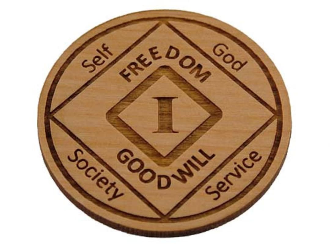 Narcotics Anonymous Anniversary Medallion, Wooden NA Birthday Token ...
