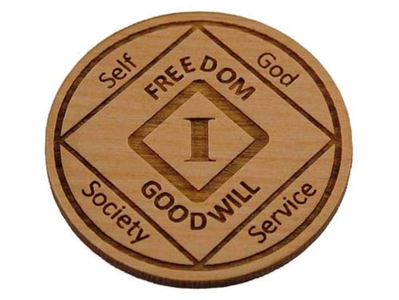 Narcotics Anonymous Anniversary Medallion Wooden NA Birthday - Etsy
