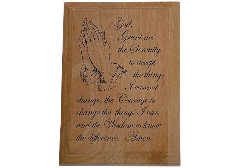 Serenity Prayer Plaque Laser Engraved 12 Step Recovery | Etsy