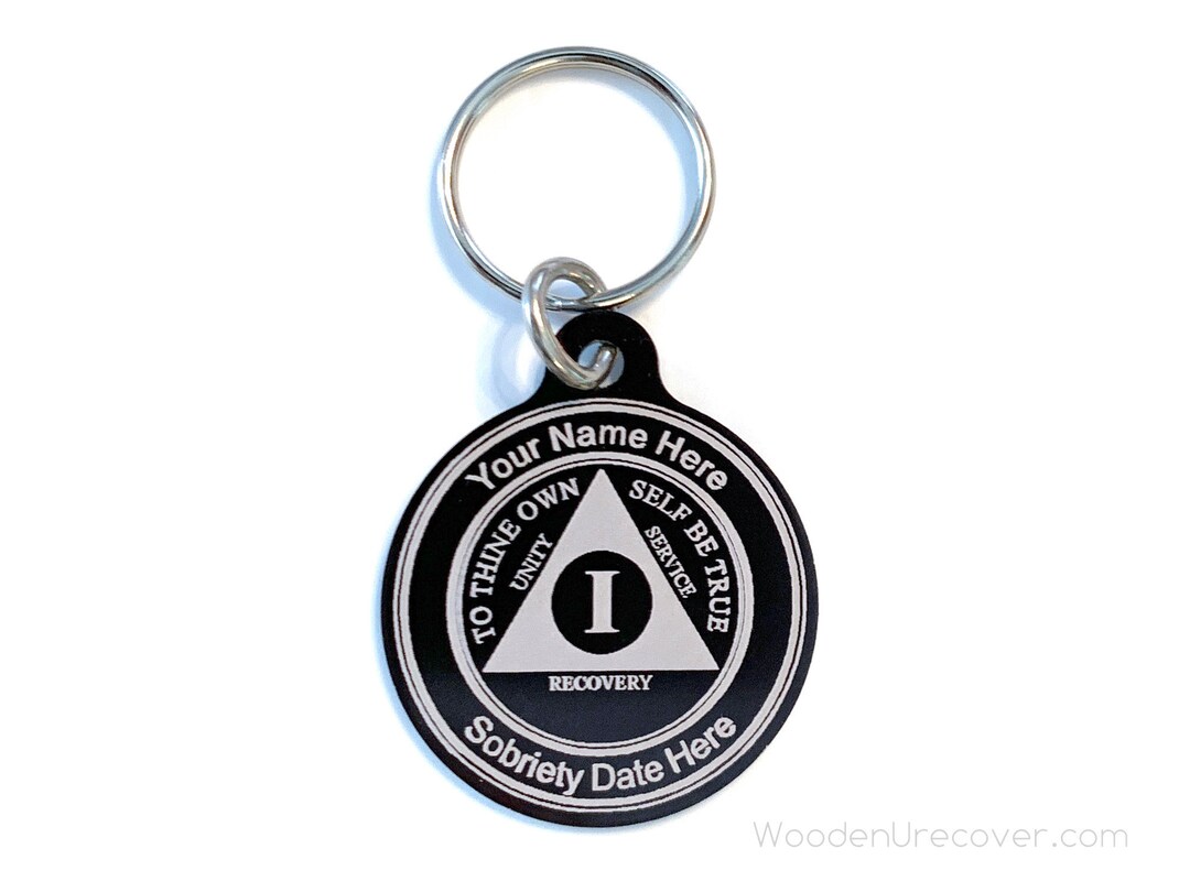 Personalized AA Medallion Key Tag, Anodized Aluminum Alcoholics ...