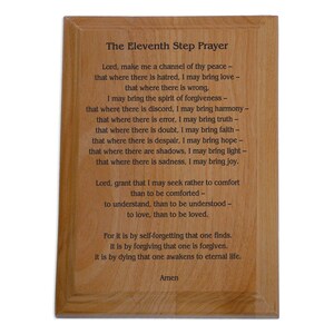 Eleventh Step Prayer Plaque Laser Engraved Wooden Plaques | Etsy