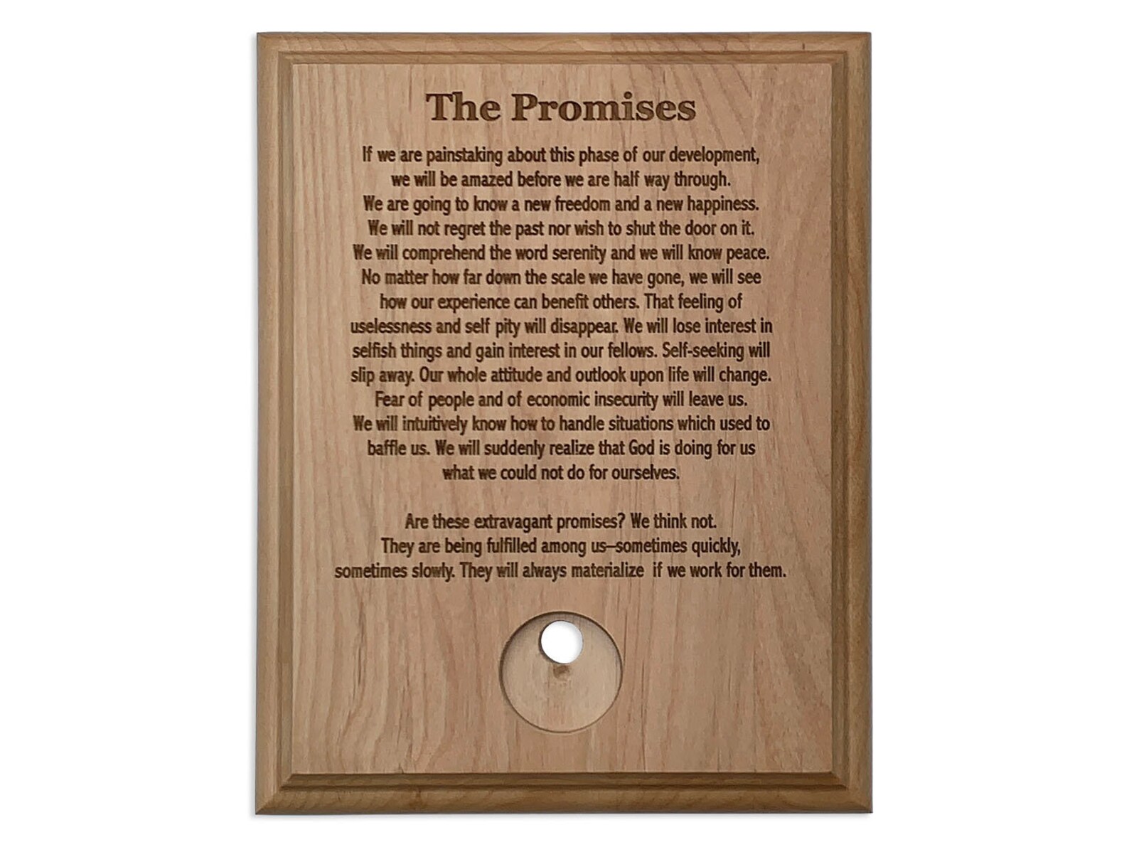 AA Medallion Display Holder Featuring the Promises of Alcoholics ...