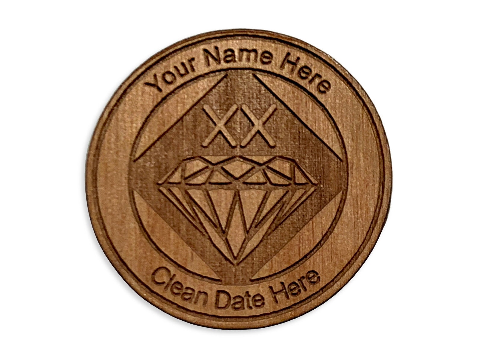 Personalized Wooden NA Token Narcotics Anonymous Birthday - Etsy