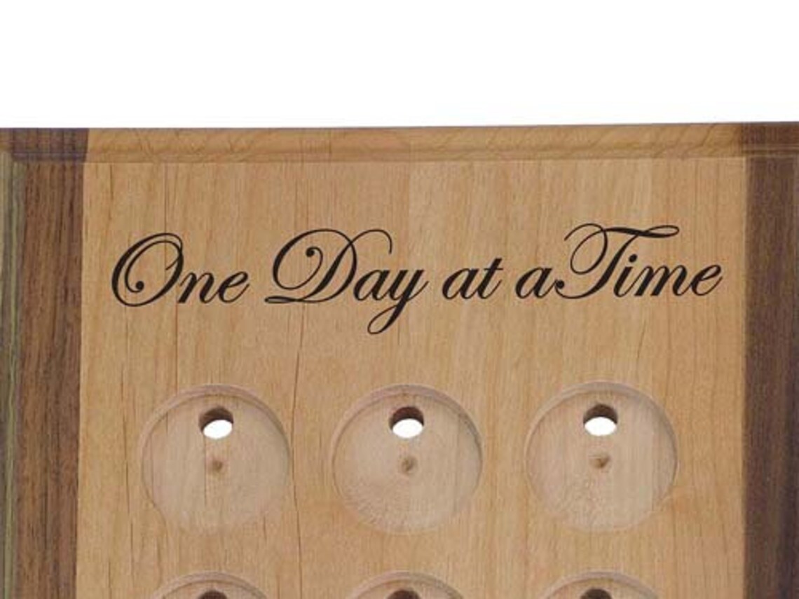 One Day at a Time Recovery Medallion Holder 12 Step Coin - Etsy