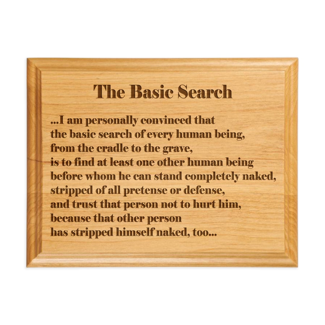 The Basic Search Plaque | Spiritual Quotes and Passages | Laser ...