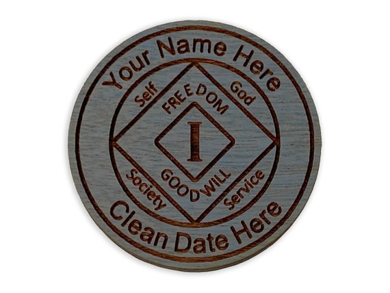 Personalized NA Chip. Sapele Wood with Blue Stain Narcotics | Etsy
