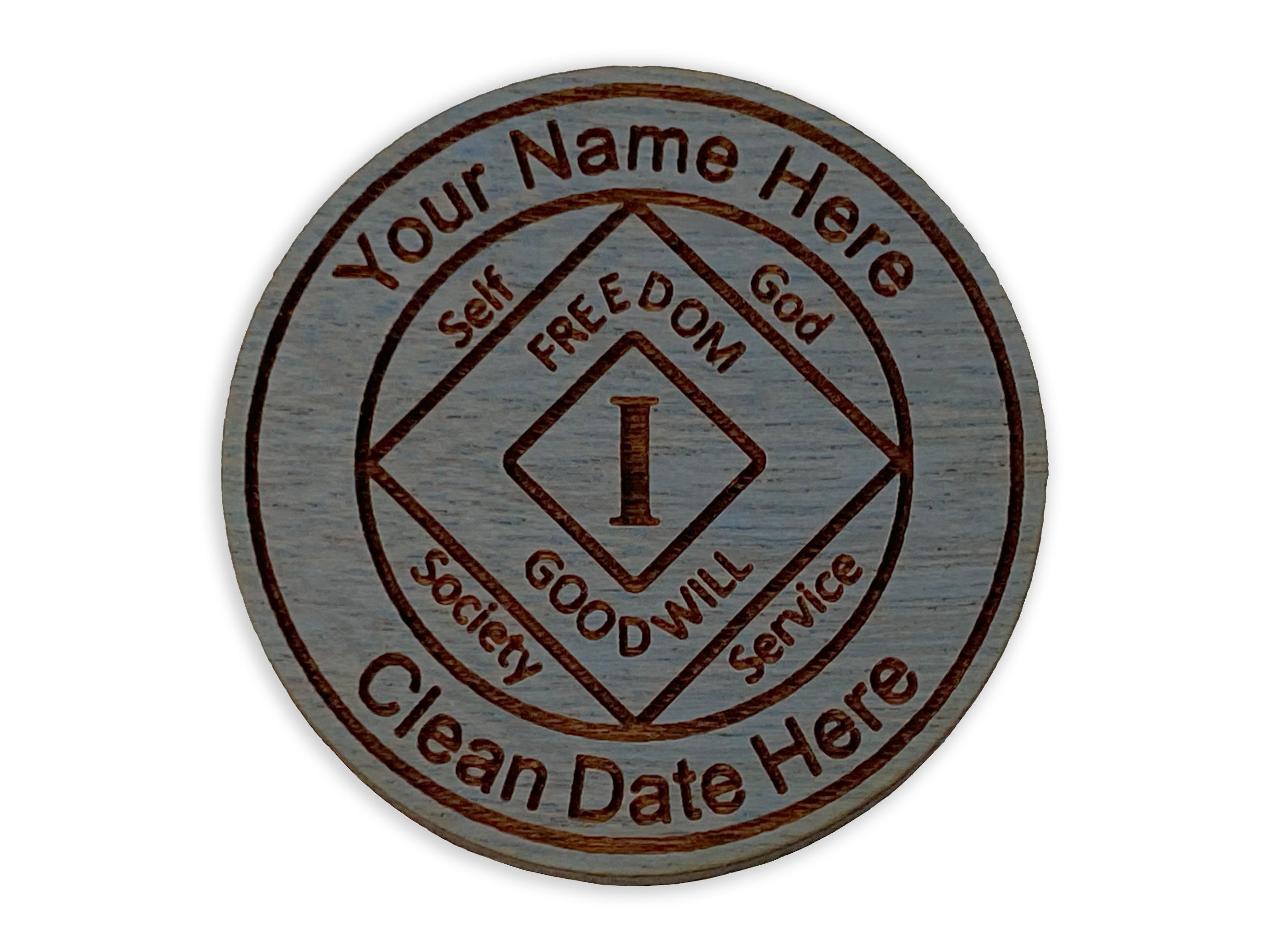 Personalized NA Chip. Sapele Wood With Blue Stain Narcotics - Etsy