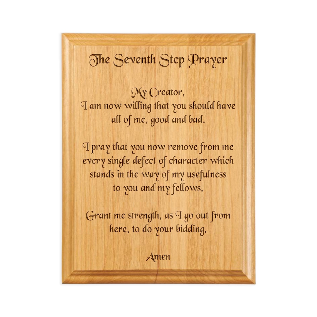 7th Step Prayer Plaque - Custom Laser Engraved Alcoholics Anonymous ...