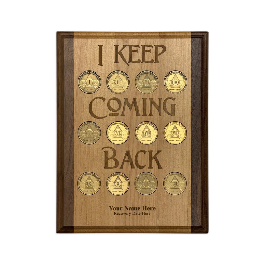 12 Step Token Display Plaque Personalized Laser Engraved Holder for ...