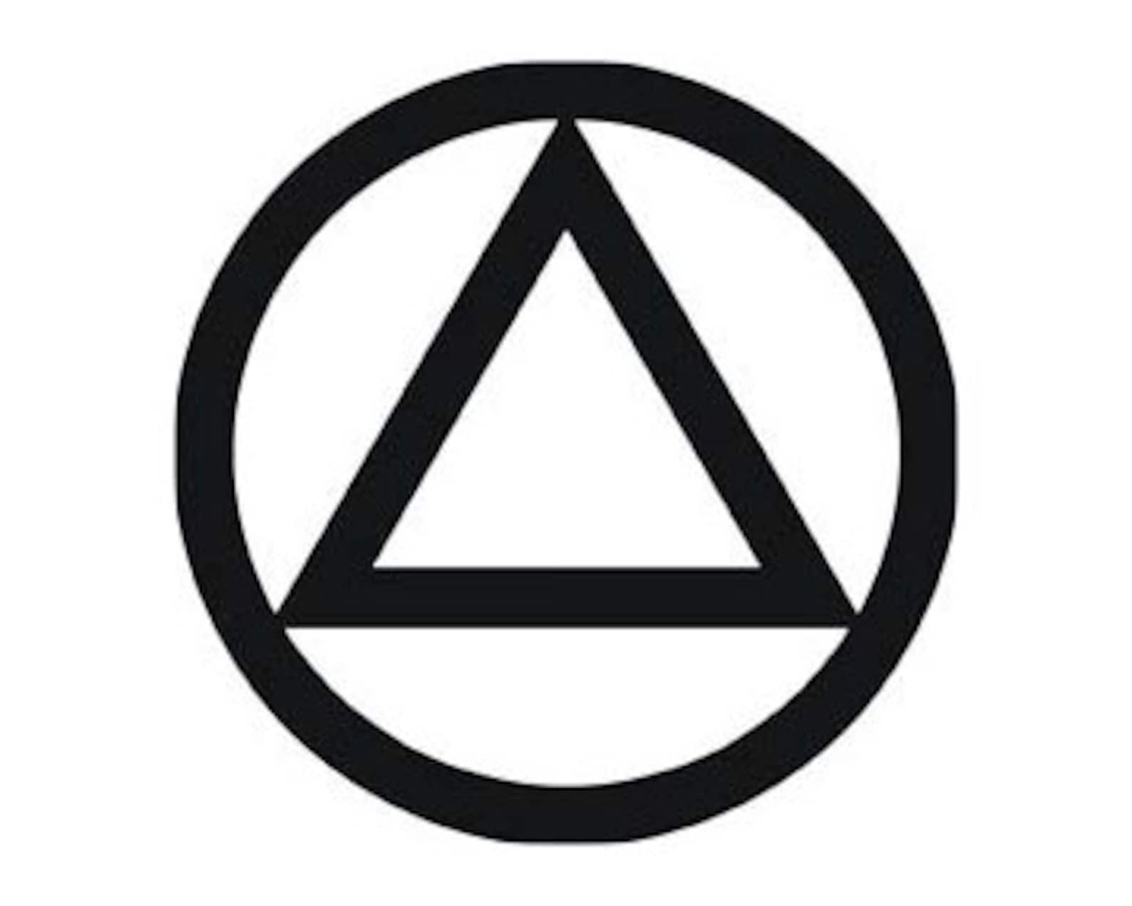 AA Circle & Triangle Vinyl Decal, Vehicle Lettering for Alcoholics ...