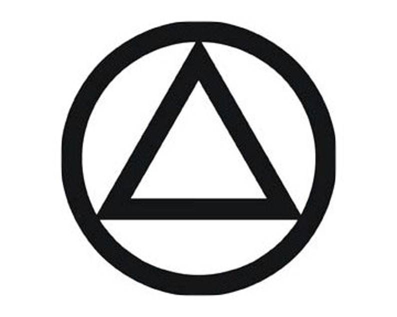 AA Circle & Triangle Vinyl Decal, Vehicle Lettering for Alcoholics ...