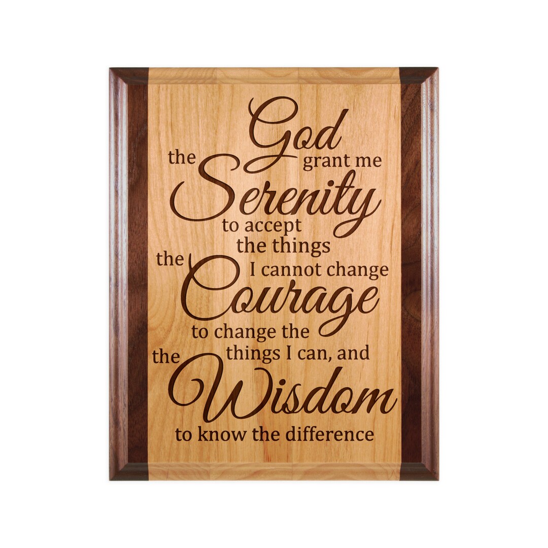 Deluxe Serenity Prayer Plaque Custom Laser Engraved Wall - Etsy
