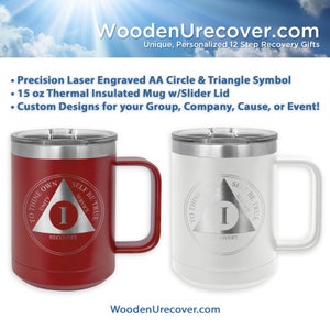 15 Oz. AA Medallion Coffee Mug | Personalized Laser Engraved Travel Cup ...