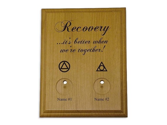 Medallion Holder Recovery Token Display Plaque for Couples in | Etsy