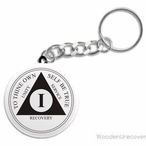 AA Anniversary Key Ring, Alcoholics Anonymous Button-style Medallion ...