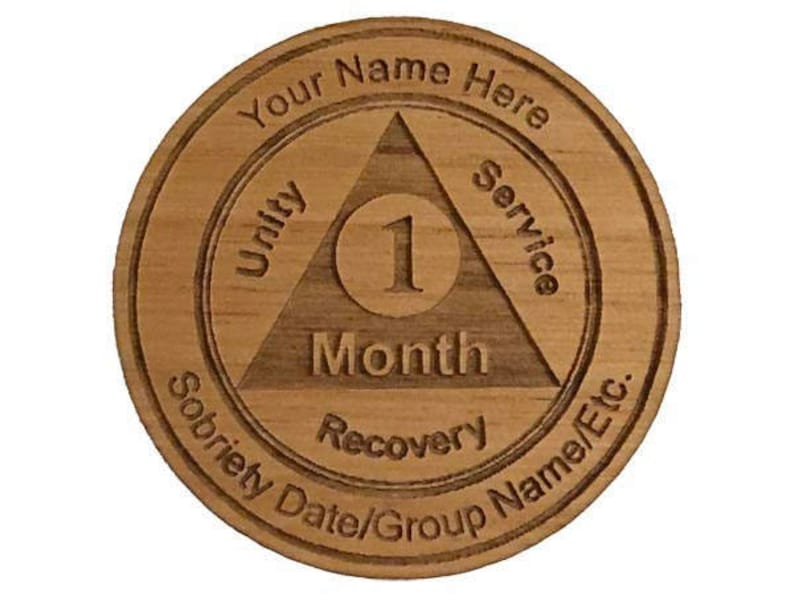 Personalized AA Month Chip Wooden Alcoholics Anonymous Token - Etsy