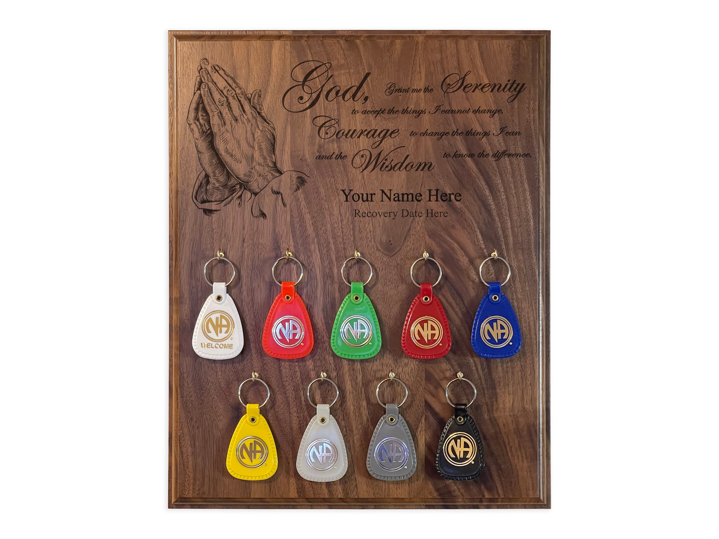 Personalized Serenity Prayer Key Fob Display: Laser Engraved NA Gift - Etsy