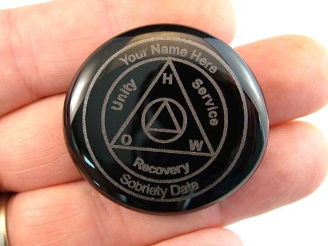 AA, Alcoholics Anonymous Personalized Glass Gem - Custom Laser Engraved ...