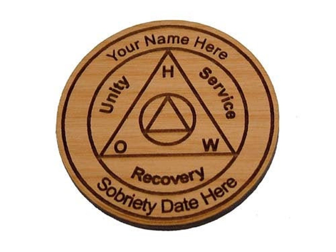 Personalized Wooden AA Anniversary Chip Alcoholics Anonymous | Etsy