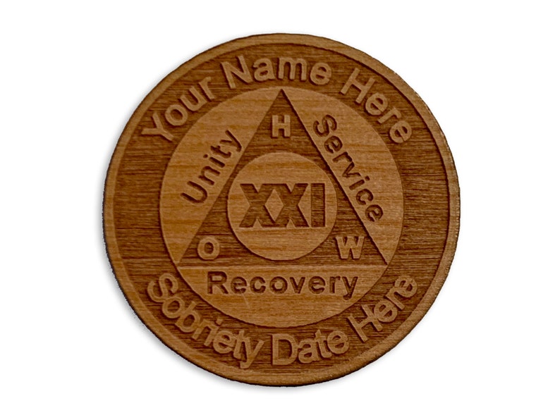 Personalized AA Sober Anniversary Medallion, AA Birthday Token ...