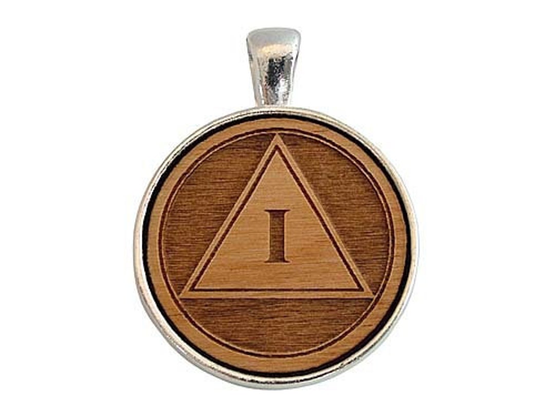 AA Anniversary Medallion Pendant, Alcoholics Anonymous Token Necklace ...