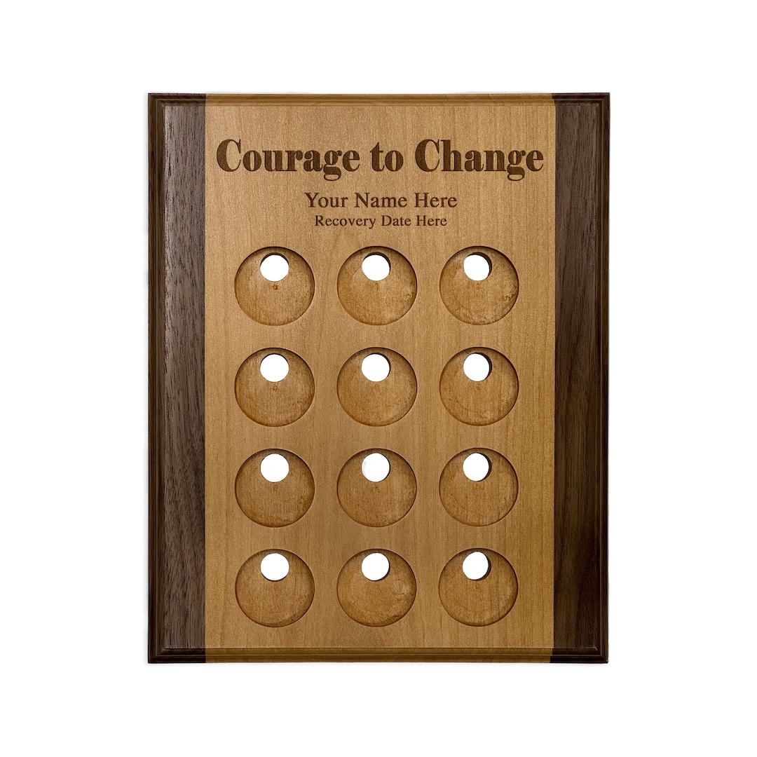 Personalized Recovery Medallion Display Plaque Laser Engraved Coin ...