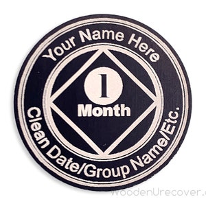 Personalized NA Month Anniversary Token, Anodized Aluminum Narcotics ...