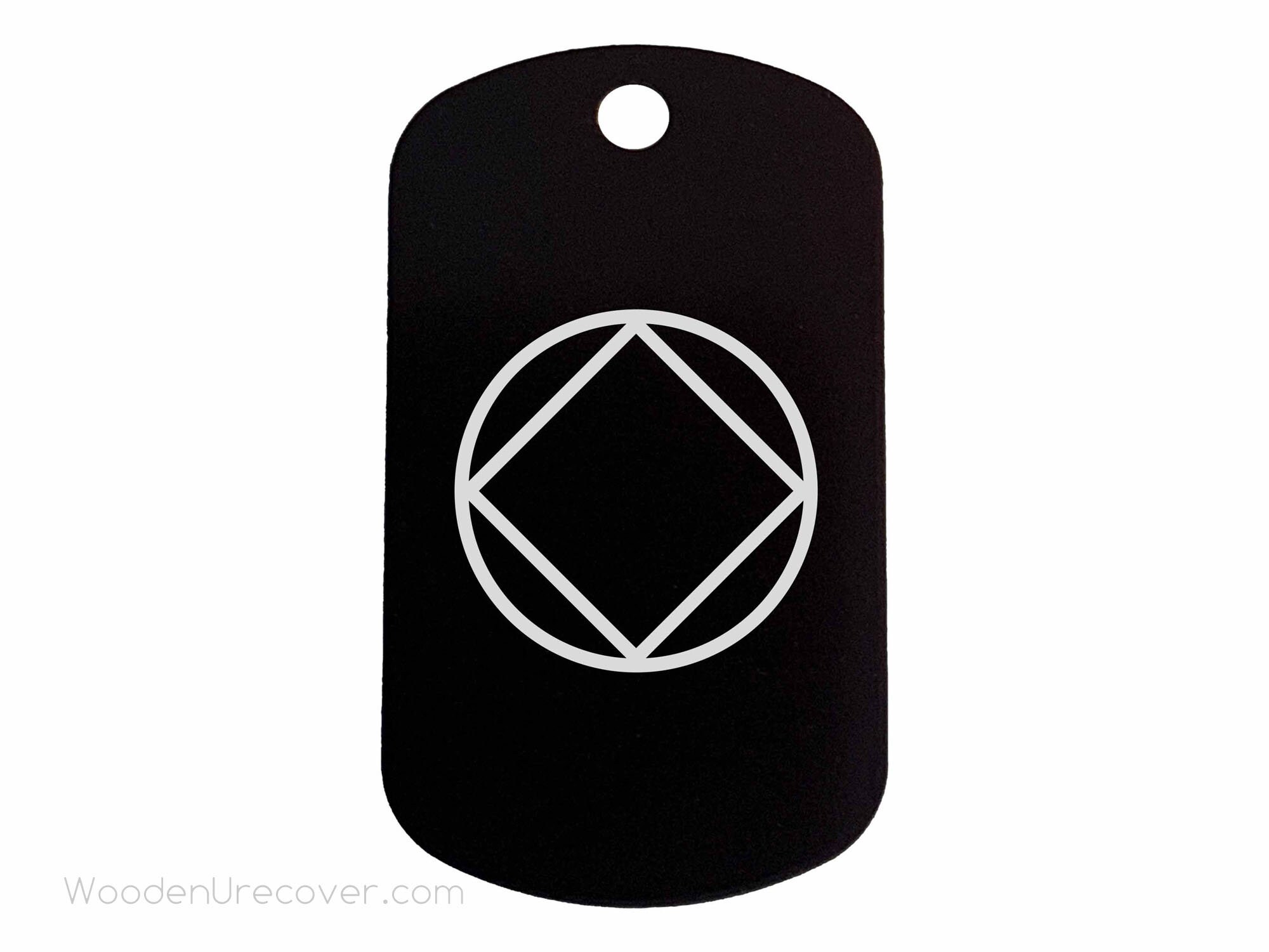 NA Circle and Diamond Dog Tag, Personalized Narcotics Anonymous Symbol ...