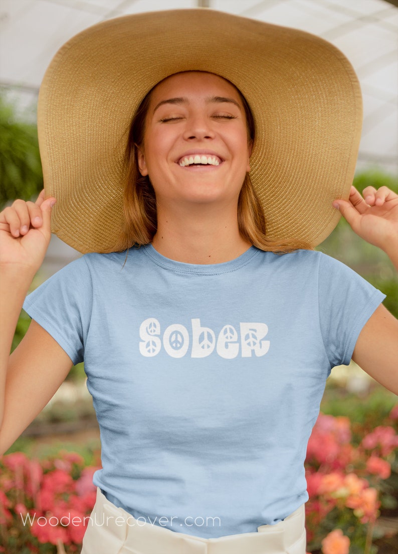 Sober T-shirt / Cool Peace Sign Sober Design / Alcoholics - Etsy