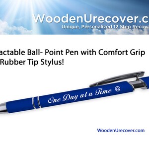 AA Recovery Slogans Ballpoint Pens | Comfort Grip With Rubber Stylus ...