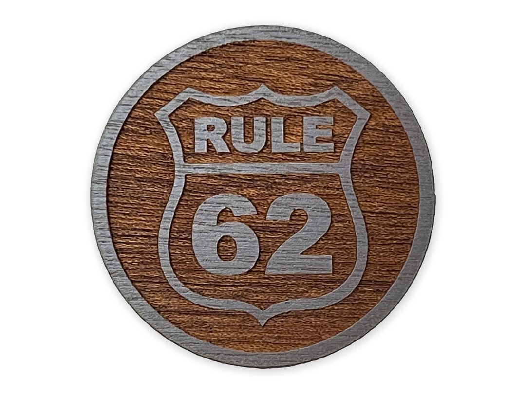 Wood Rule 62 Chip | Double Sided Wood Alcoholics Anonymous Coin | 12 ...