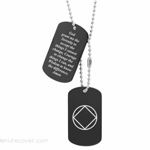 NA Birthday Dog Tag, Narcotics Anonymous Dog Tag With Serenity Prayer ...