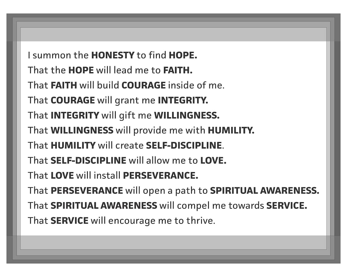 Principles Prayer Plaque Alcoholics Anonymous & Narcotics | Etsy