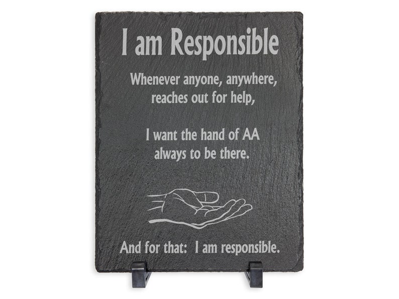 AA Declaration of Responsibility Laser Engraved Natural Slate Plaque ...