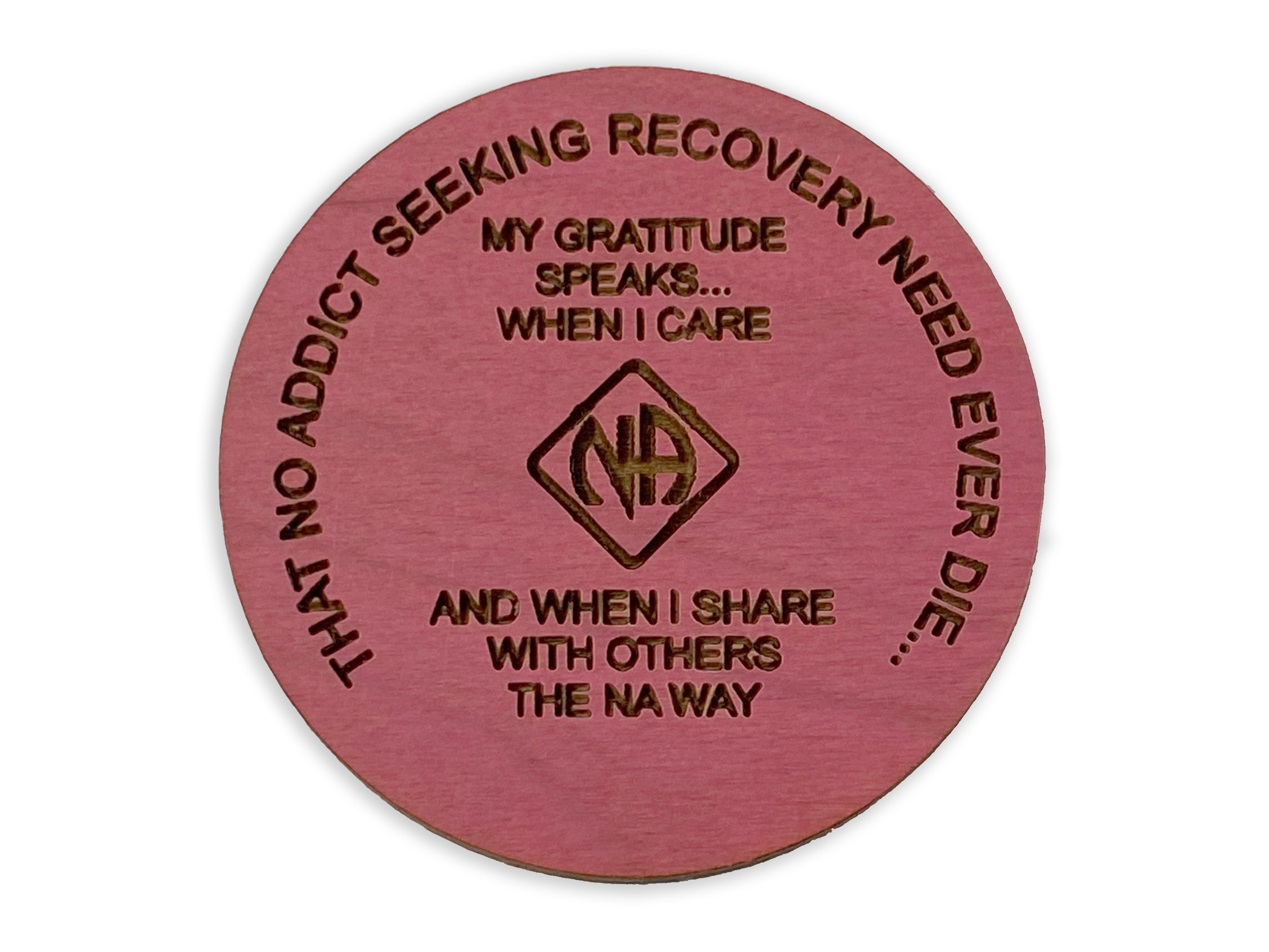 Personalized NA Chip. Pink Stained Alder Wood Narcotics - Etsy