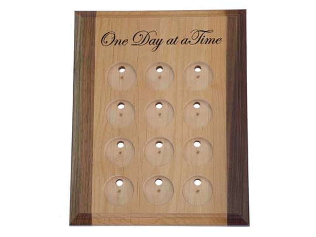 One Day at a Time Recovery Medallion Holder 12 Step Coin - Etsy