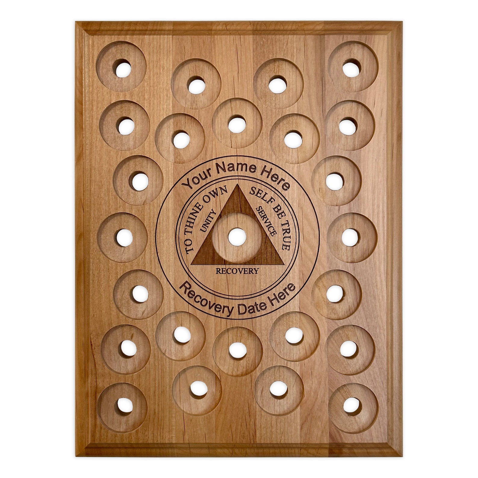 Personalized 25 Space AA Coin Holder, Recovery Medallion Display Plaque ...