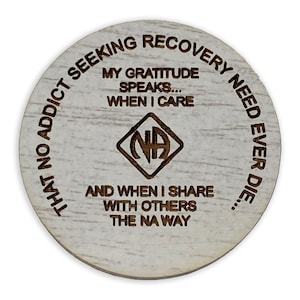 Personalized NA Token. Whitewashed Walnut Wood Narcotics Anonymous ...