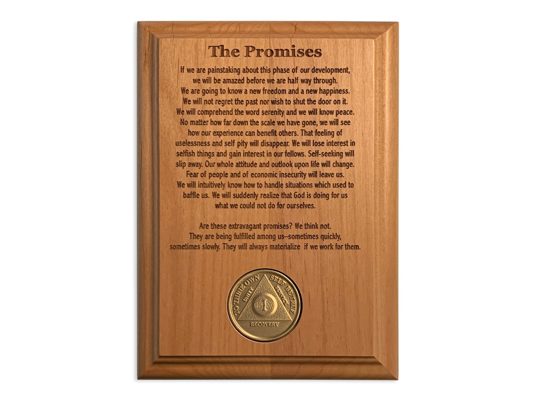 AA Medallion Holder Display Plaque | the Promises of Alcoholics ...