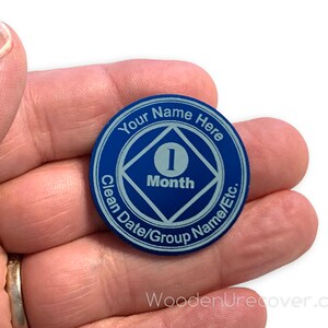 Personalized NA Month Anniversary Token, Anodized Aluminum Narcotics ...