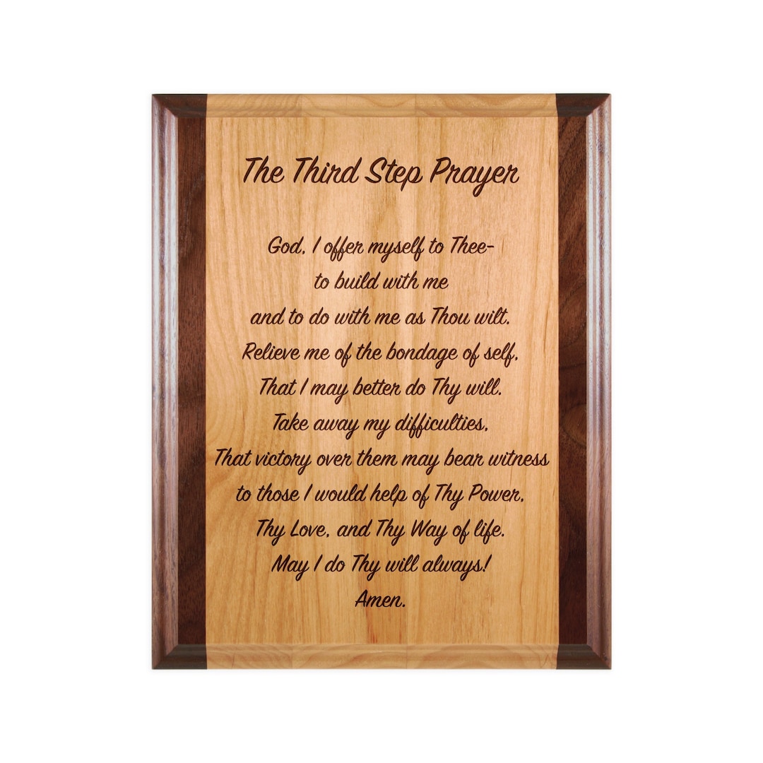 The 3rd Step Prayer Deluxe Plaque - Custom Laser Engraved Third Step ...
