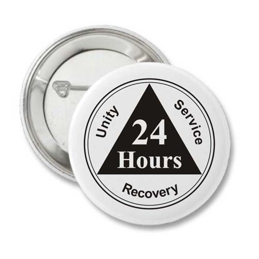 Alcoholics Anonymous 24 Hour Pinback Button / AA Medallion Keychains ...